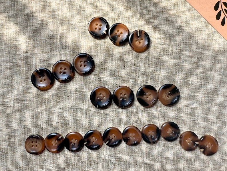 Four Hole Buttons, Round Buttons, Brown Buttons, Coat Buttons - Etsy