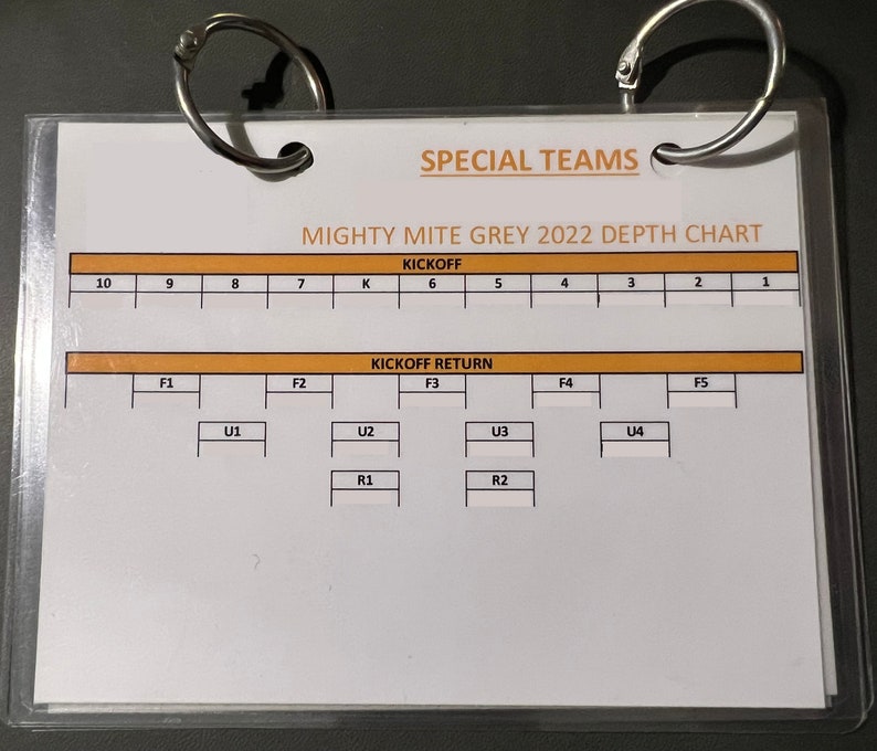 Football Depth Chart Template FULLY CUSTOMIZABLE FILE for Offense, Defense, and Special Teams ...