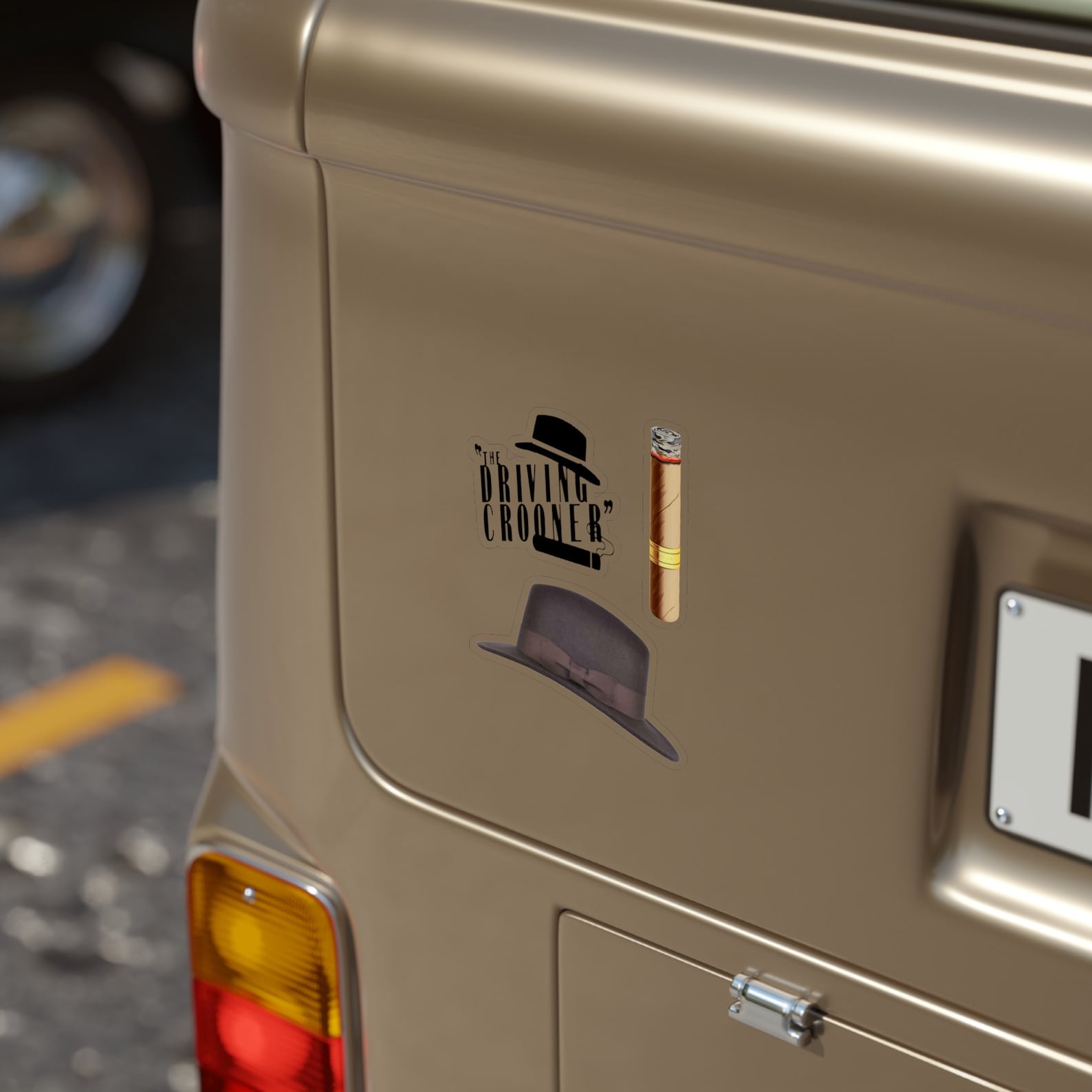 The Driving Crooner Logo Decal With Free Fedora and Cigar Transparent ...