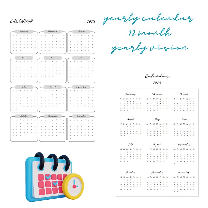 2023-2024 Multi Digital Planner Daily,monthly,weekly,yearly Planner PDF ...