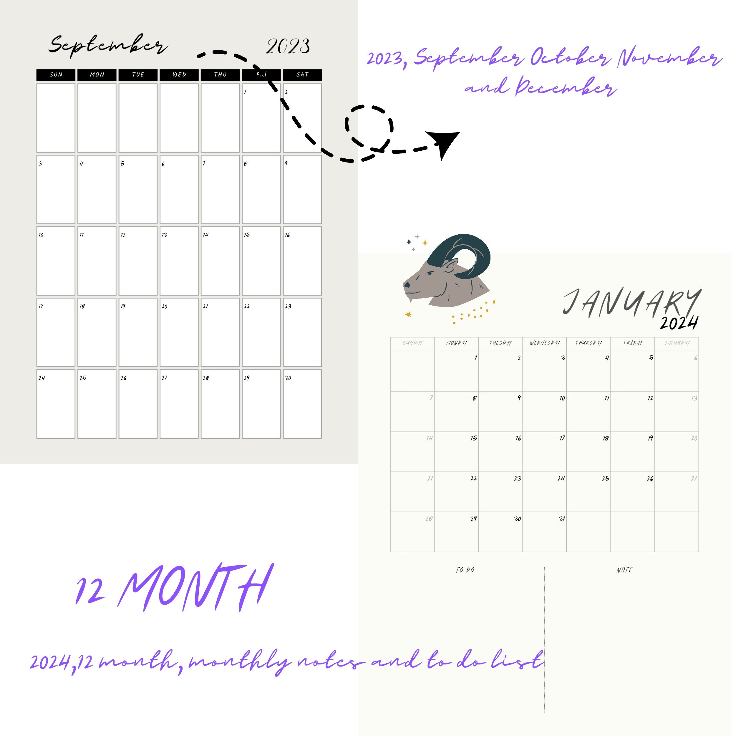 2023-2024 Multi Digital Planner Daily,monthly,weekly,yearly Planner PDF ...