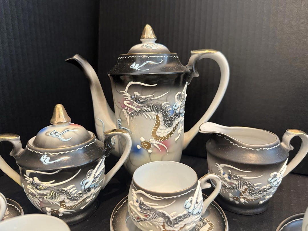 Moriage Dragonware Tea Set Vintage Japanese Complete 15 Piece - Etsy