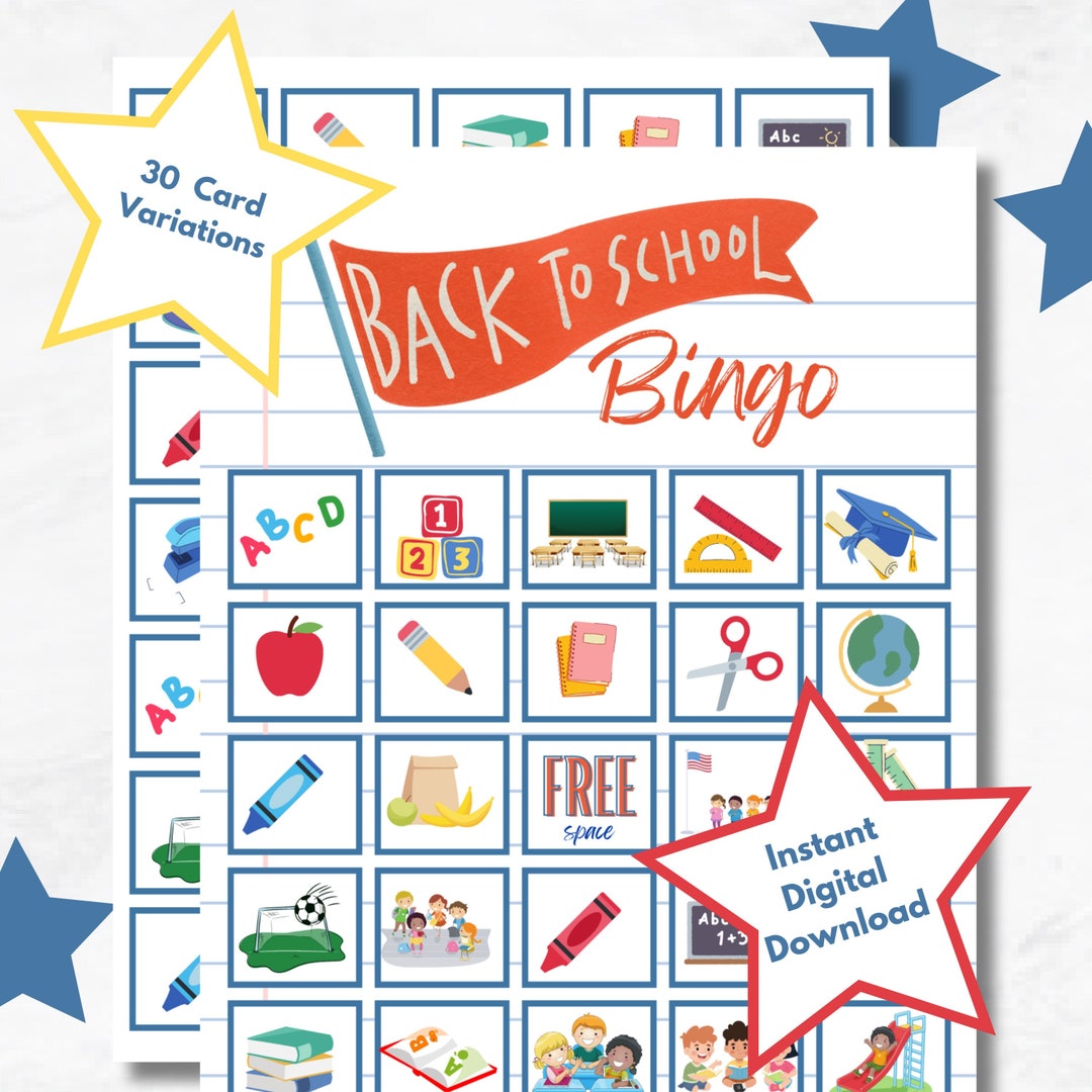 Back to School Bingo, 30 Different Cards, Instant Download for Teachers ...