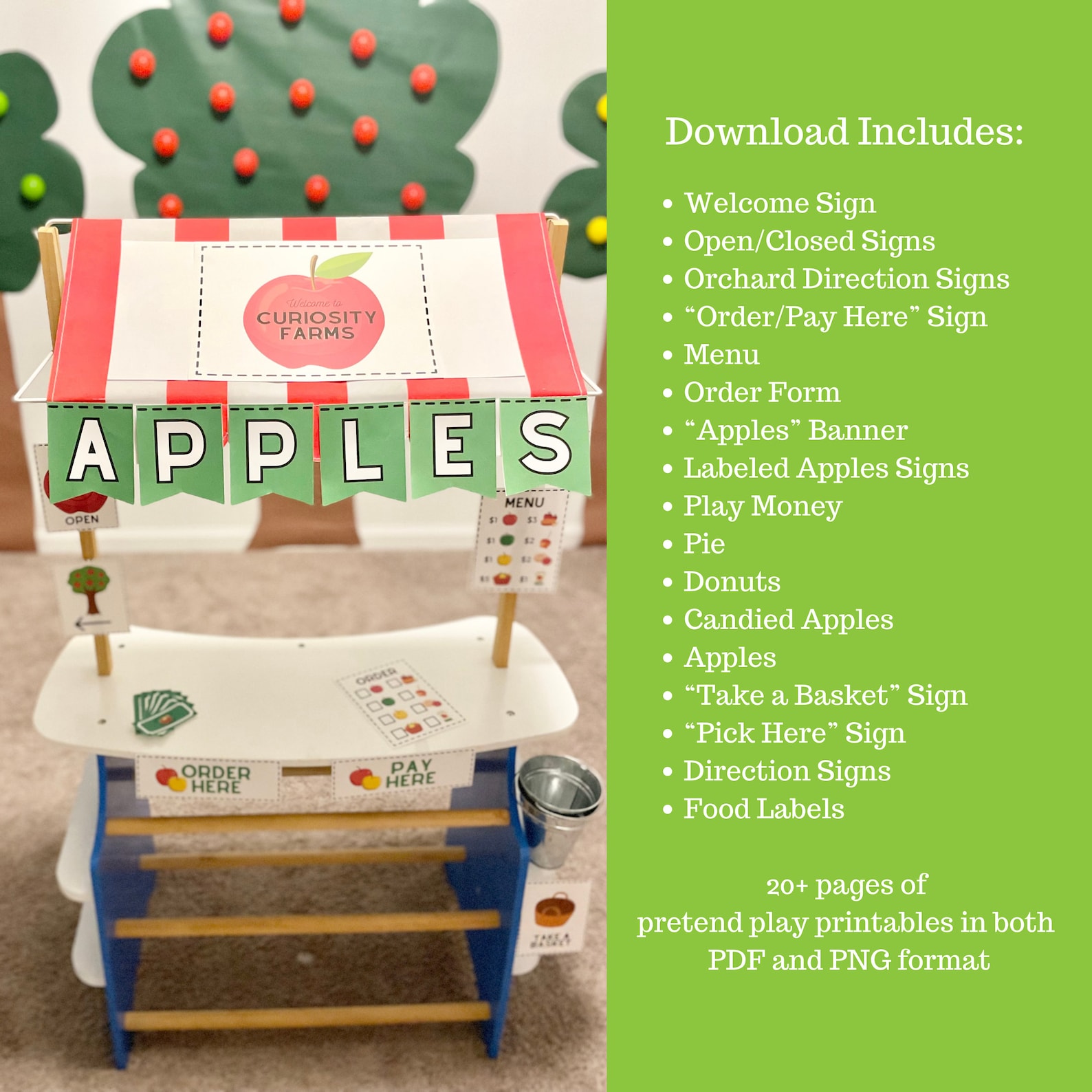 Apple Orchard Pretend Play Printables: Classroom Fall Decor (digital ...