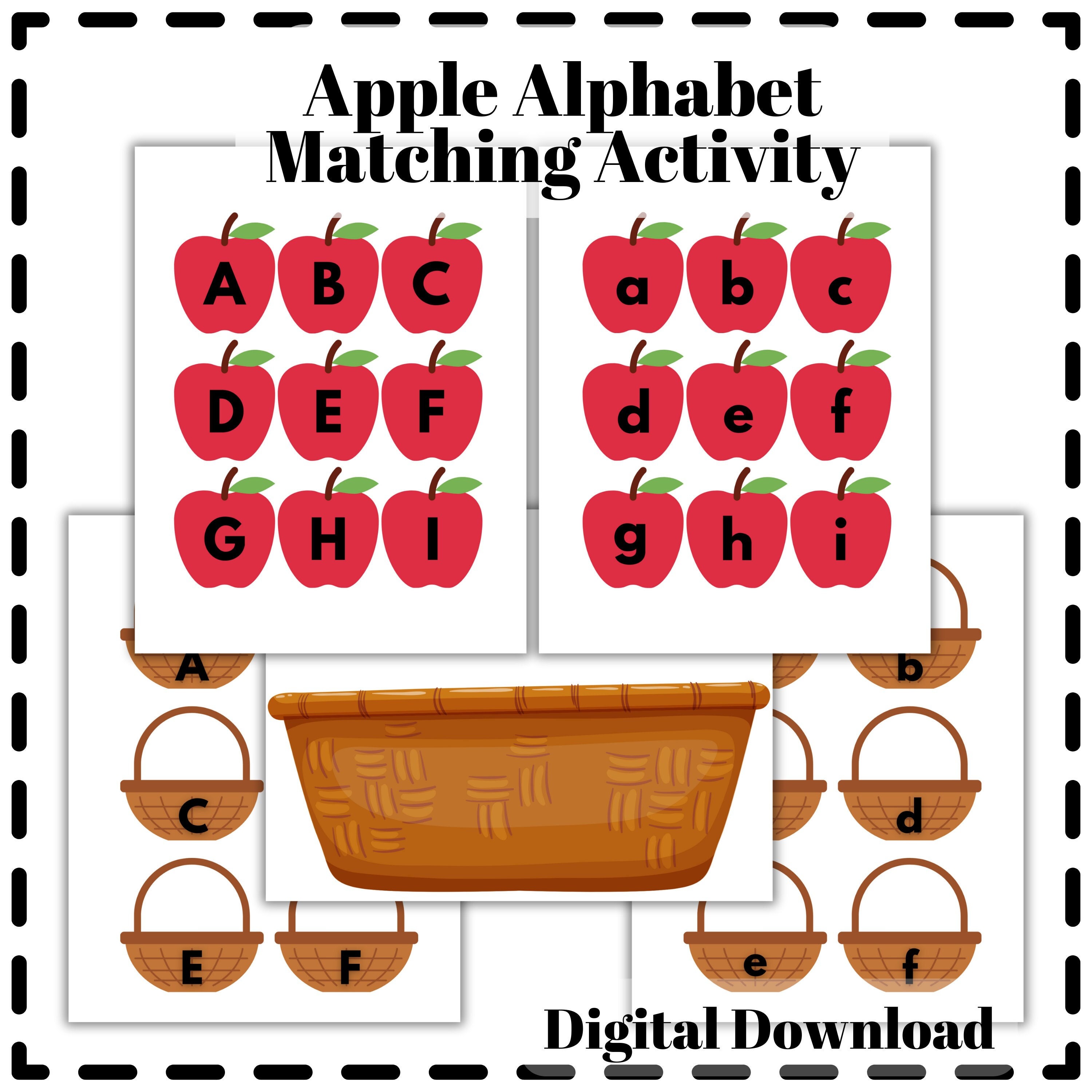 Apple Alphabet Matching Activity, Digital Download, Letter Matching ...