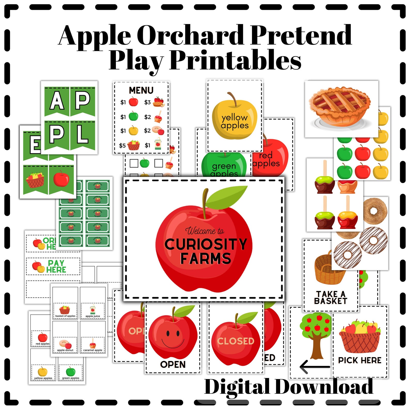Digital Download: Apple Orchard Dramatic Play, Printables, Apple ...