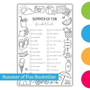 Jumbo Summer Bucket List & Coloring Page, Giant Coloring Page, Summer ...