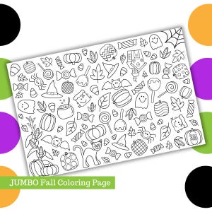 Giant Halloween Coloring Page, Fall Fun Coloring, Large Coloring Page ...