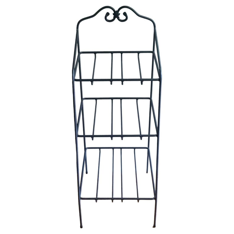 Vintage Tall Longaberger Black Wrought Iron 3-tier Bin Basket Stand ...