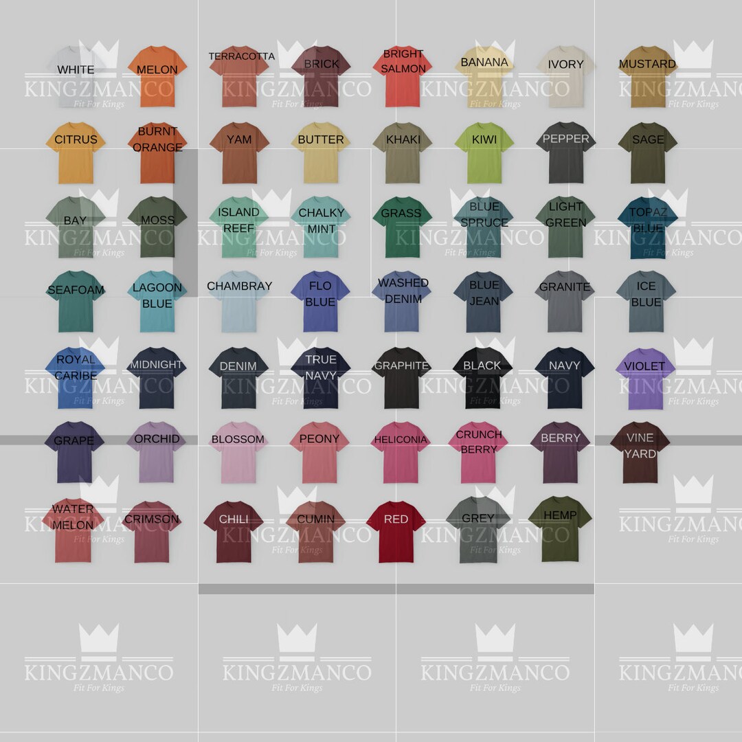 Printify Color Chart, Bella Canvas Color Chart, Printify Tri-blend Crew ...