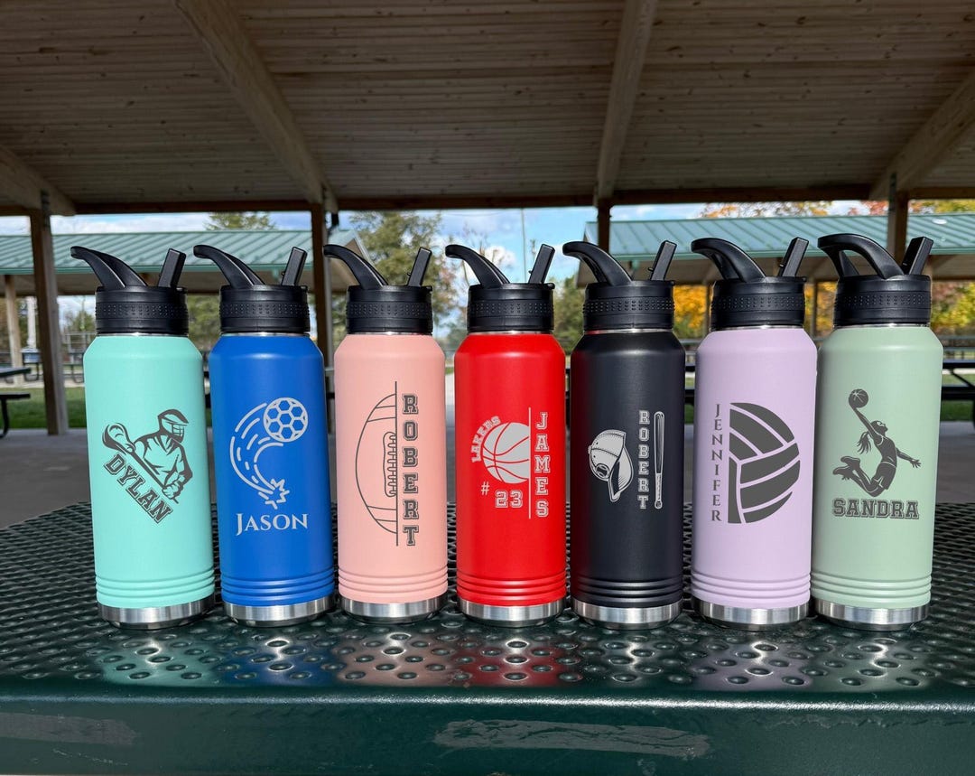 Sport Theme Custom 32 Oz Water Bottle, Personalized Name Basketball ...