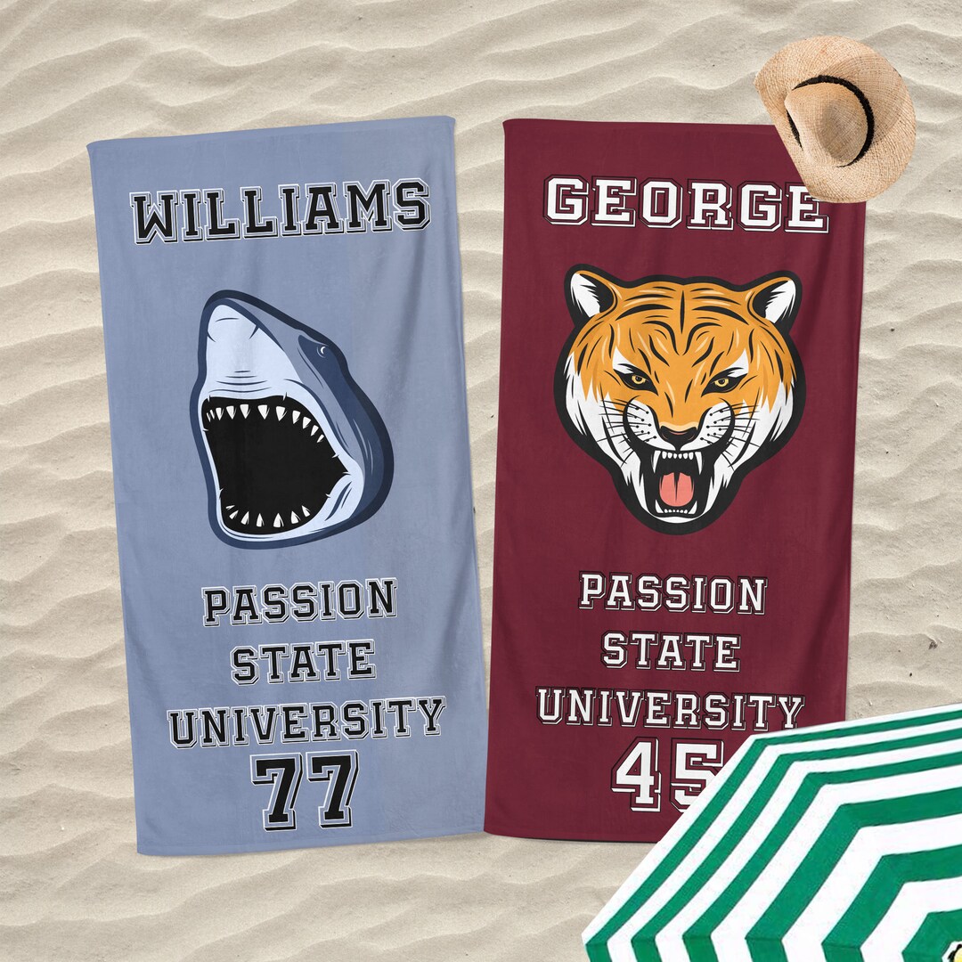 Custom Logo Sports Beach Towel,personalized University Logo Photo Text ...