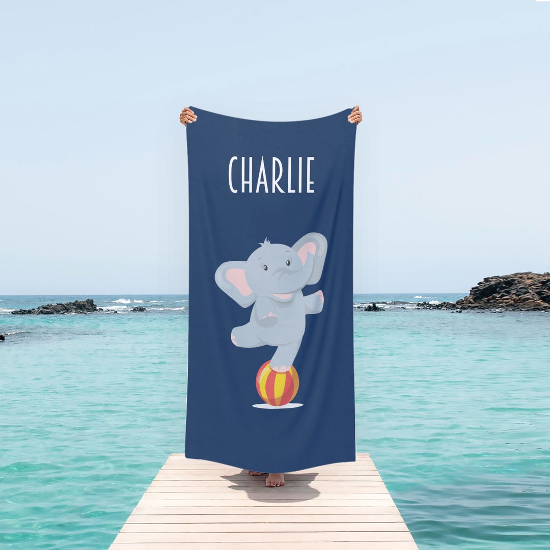 Custom Name Cute Animals Beach Towel,adult/kids Personalized Name Bath ...