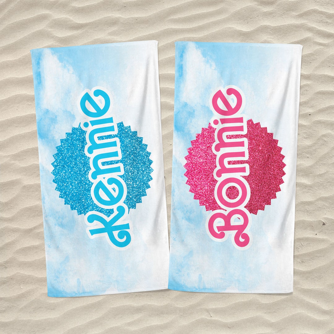 Custom Barbi Kennie Name Beach Towel,adult/kids Personalized Name Bath ...