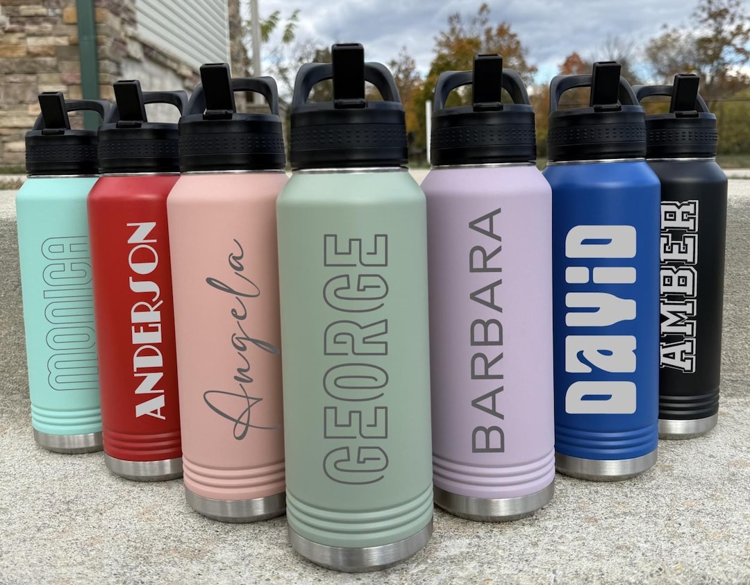 Custom Name 32 Oz Water Bottle,personalized Script Font Tumbler for ...