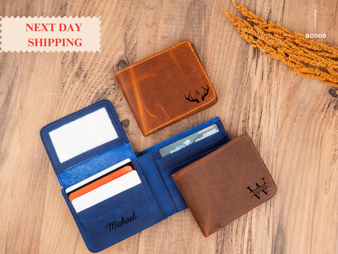 Perfect Leather Men's Trifold Wallet RFID Personalized Monogram ...