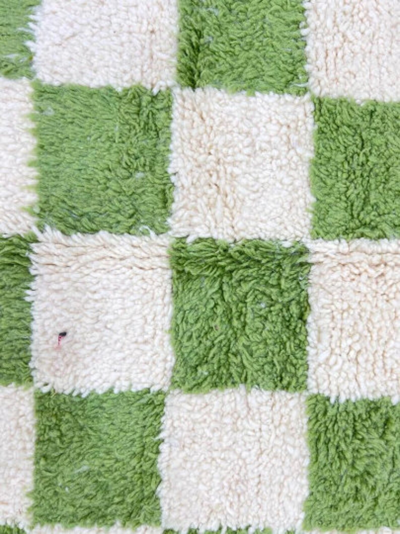 Large Green and White Checkered Rug, Moroccan Berber Checkered Rug ...
