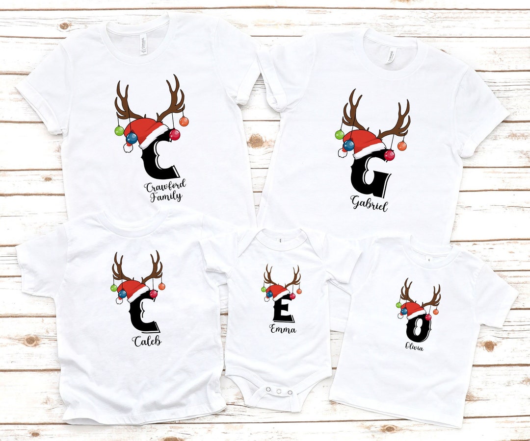 Family Christmas Shirts Santa Hat Shirt Personalized - Etsy
