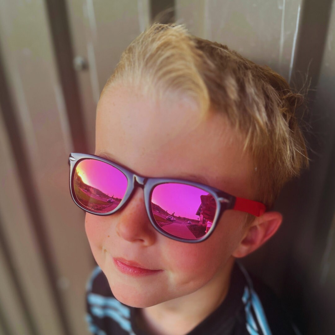 Black and Red Ray-ban Design Kids Sunglasses - Etsy