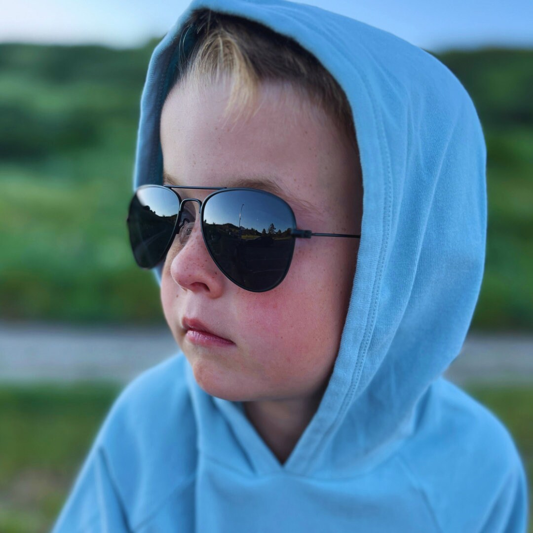 Black on Black Kids Aviator Sunglasses - Etsy