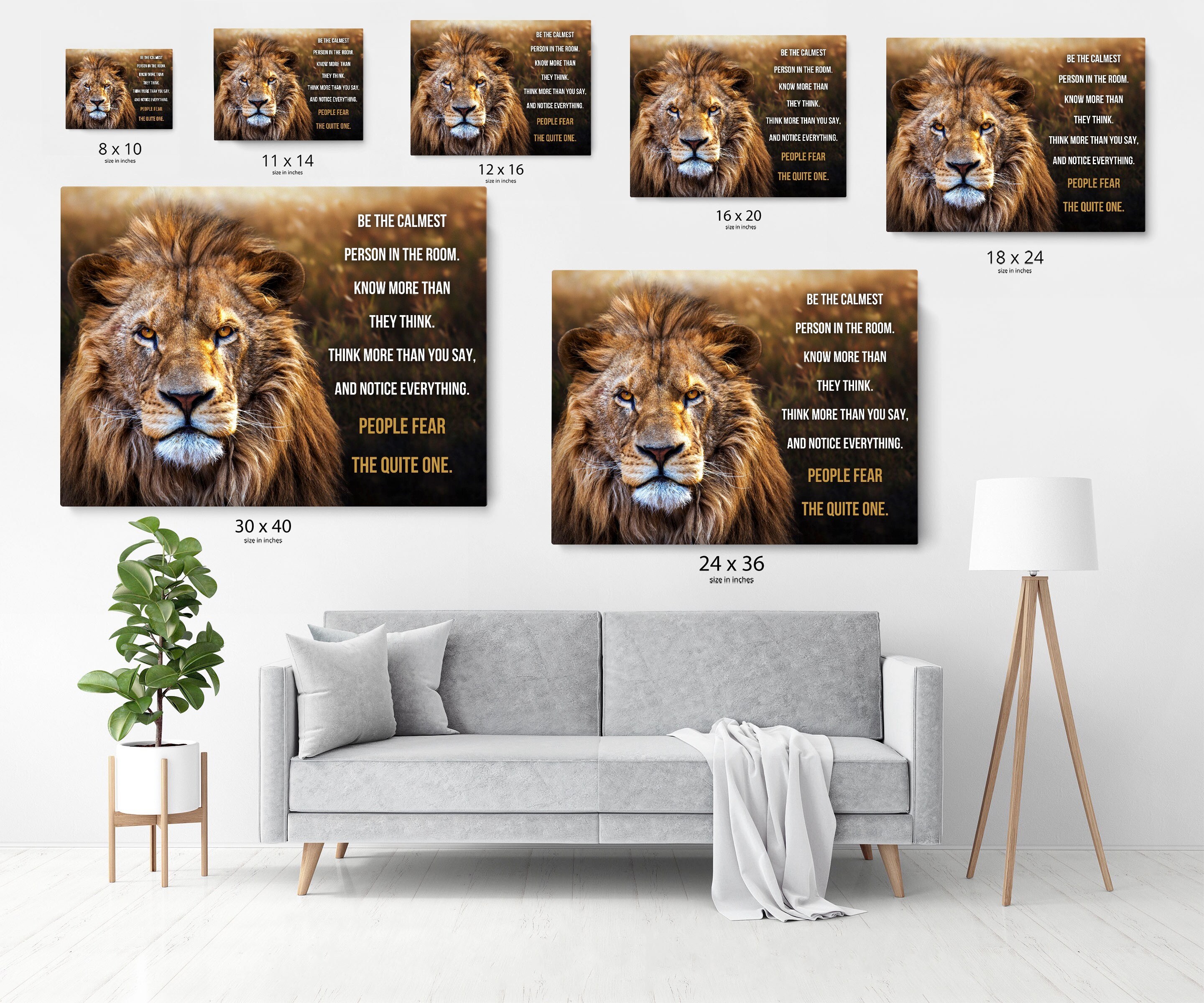 Lion Wall Art Calmest Person in the Room Lion Motivational - Etsy