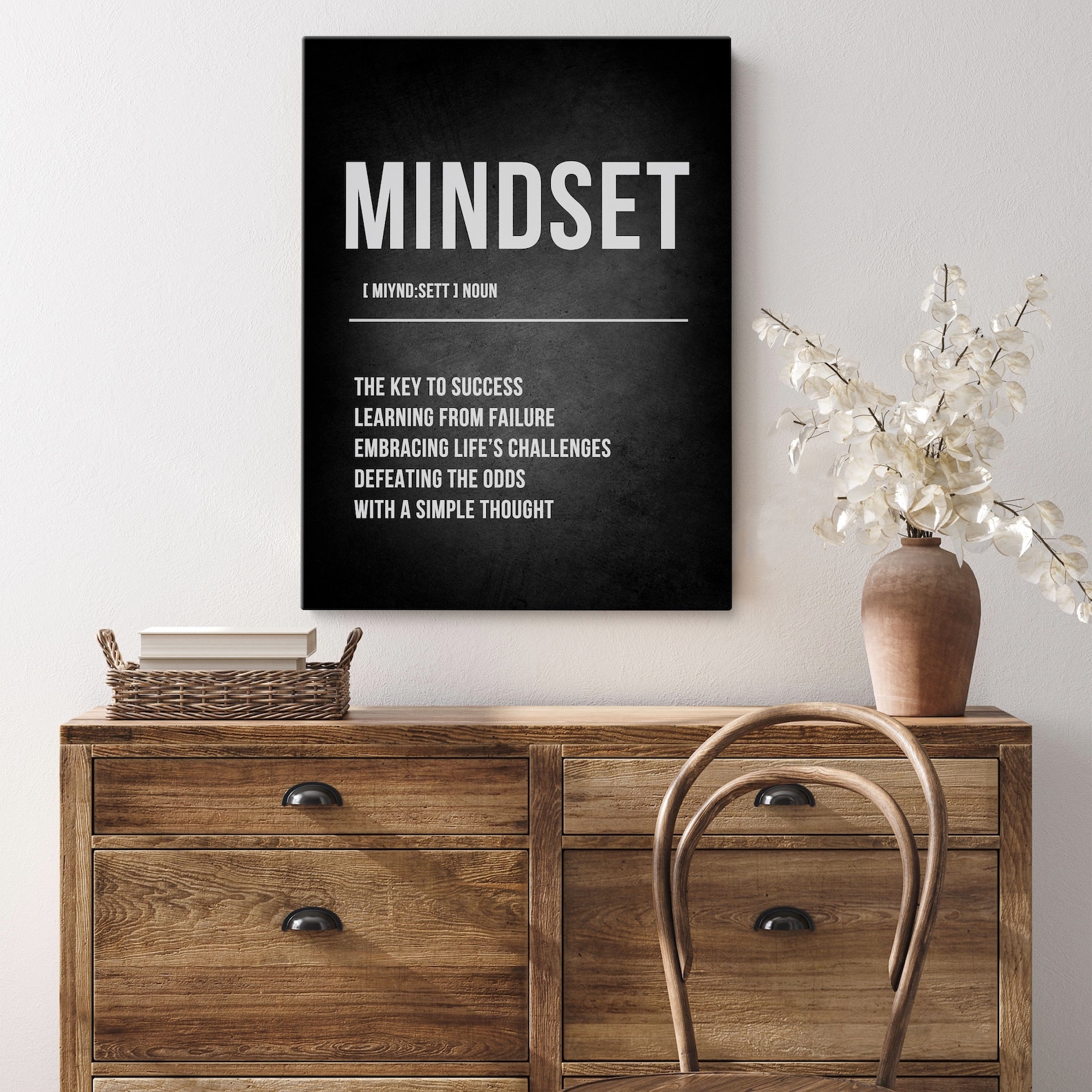 Mindset Definition Print, Gift for Him, Mindset Noun, Motivational ...