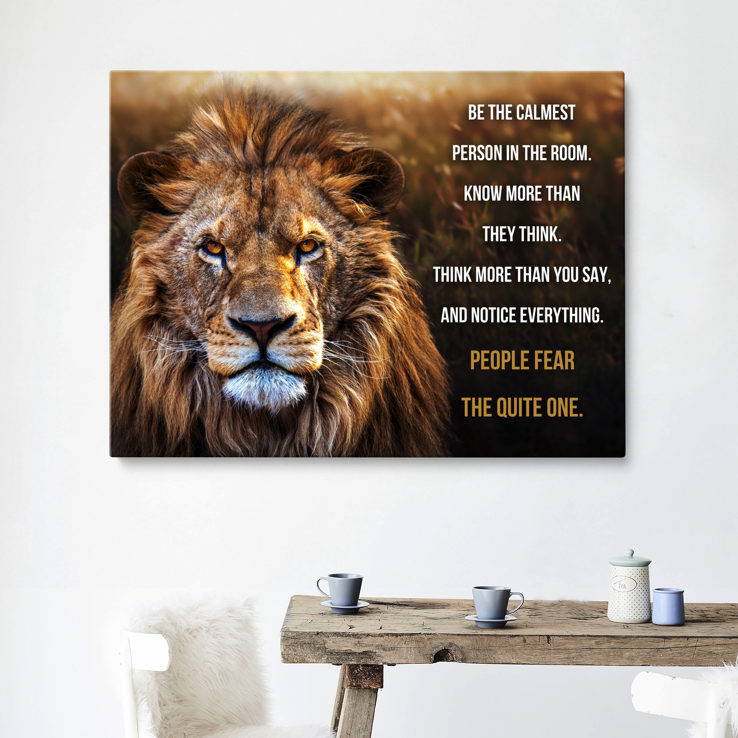 Lion Wall Art Calmest Person in the Room Lion Motivational - Etsy