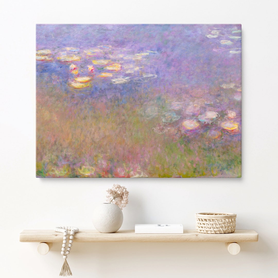 Vintage Claude Monet Water Lilies Canvas, Botanical Wall Art, Claude ...