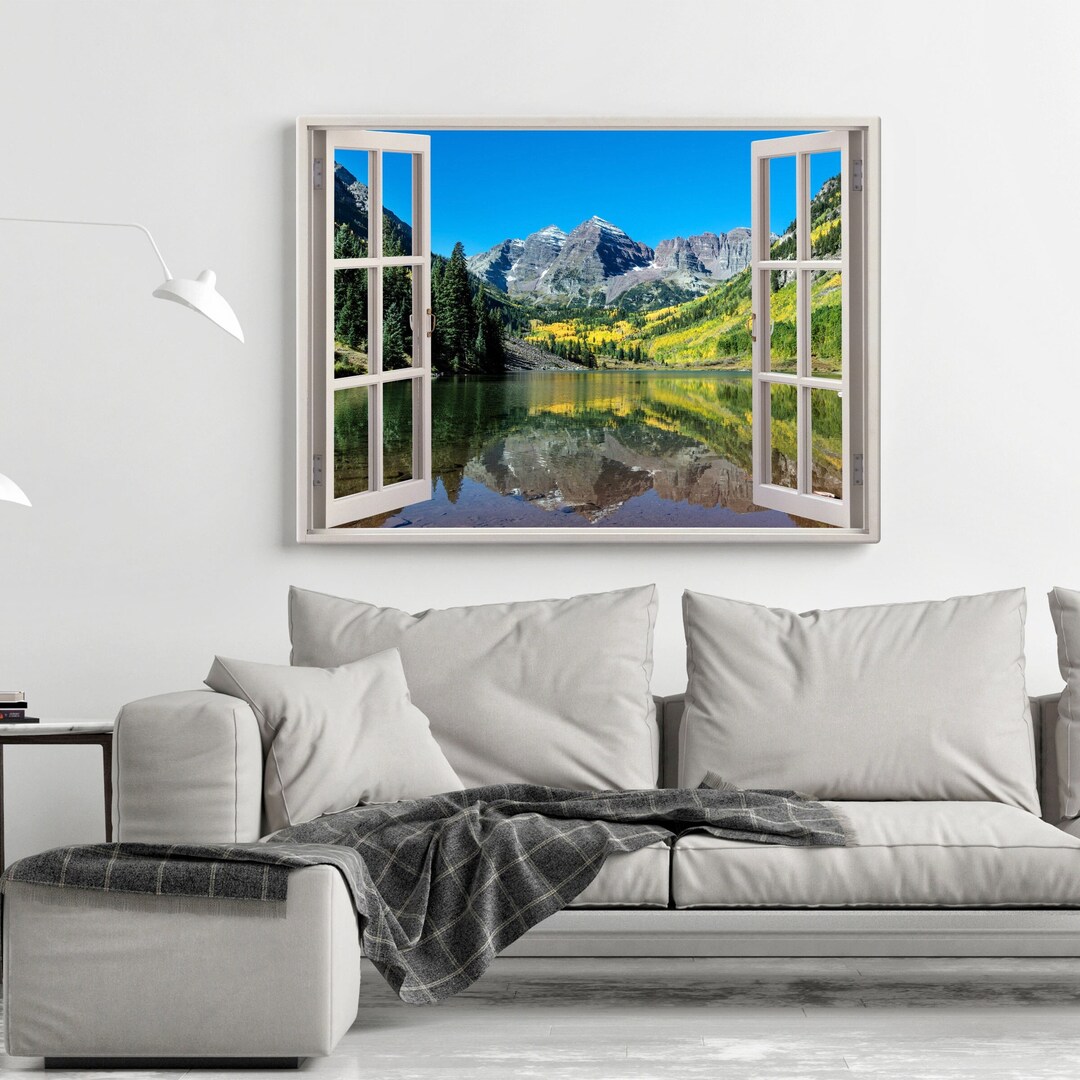 Mountain Window View, Autumnal View, Mountain Photo Print, Window Frame ...