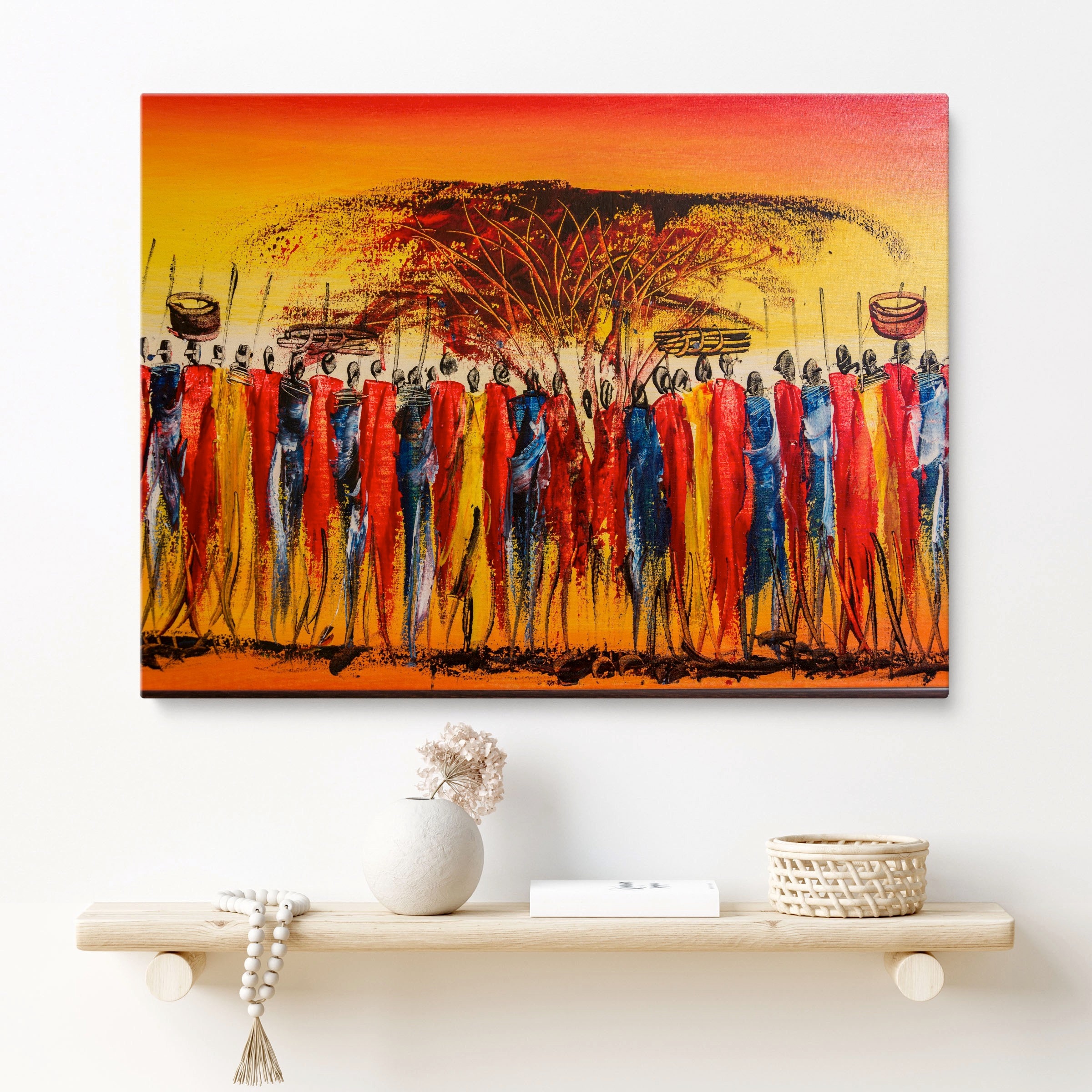 African Art Canvas, Colorful Abstract Art African, Colorful Abstract ...