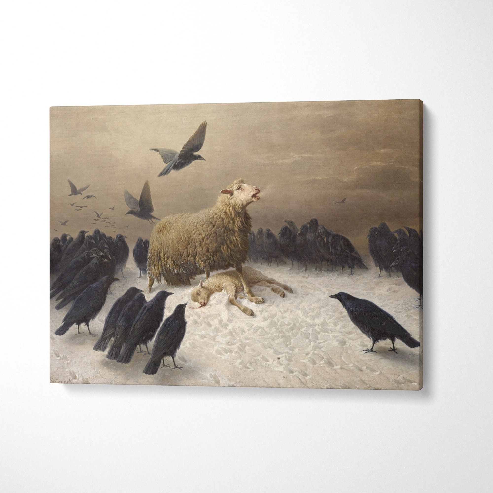 Anguish Sheep and Crows August Friedrich Schenck Famous - Etsy