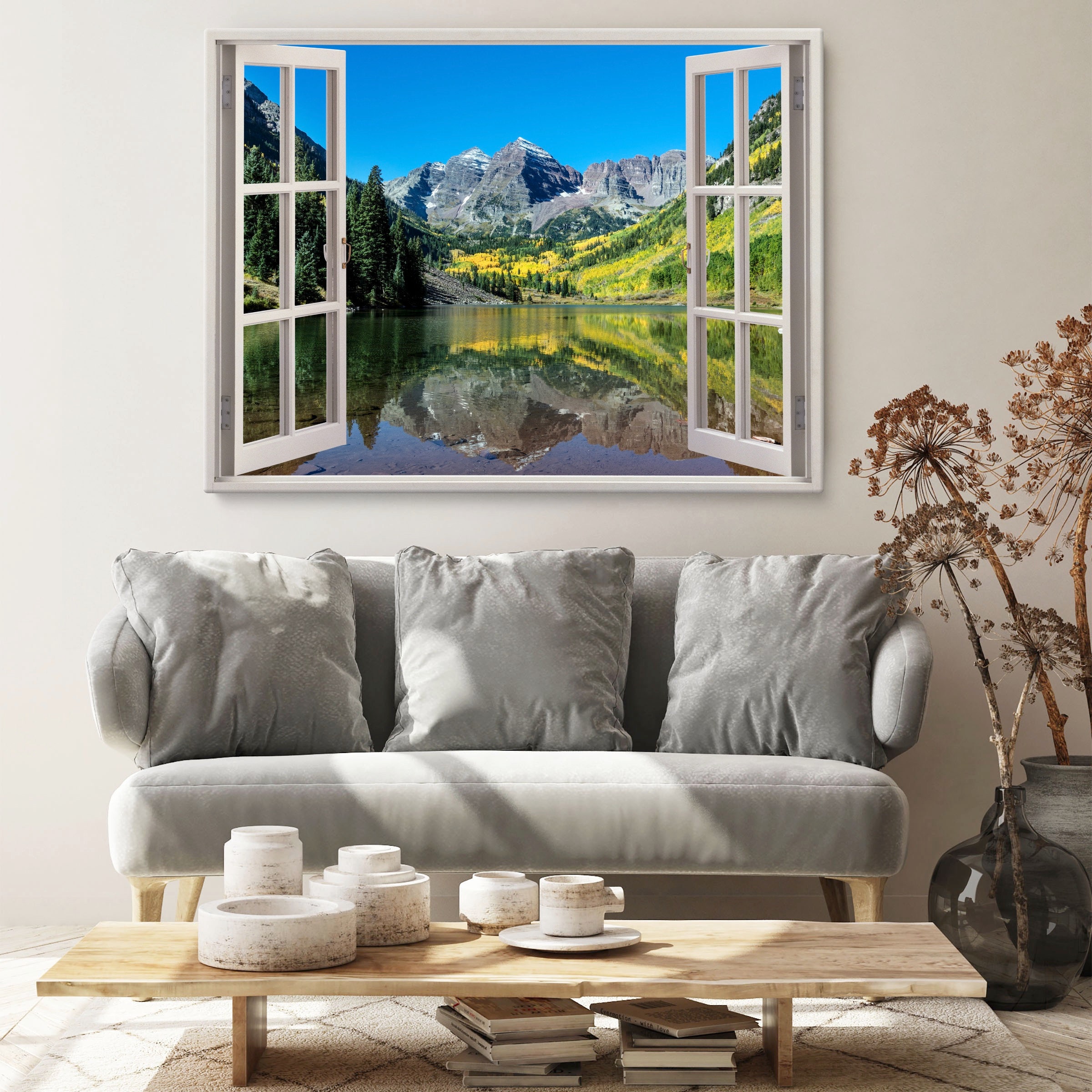 Mountain Window View, Autumnal View, Mountain Photo Print, Window Frame ...