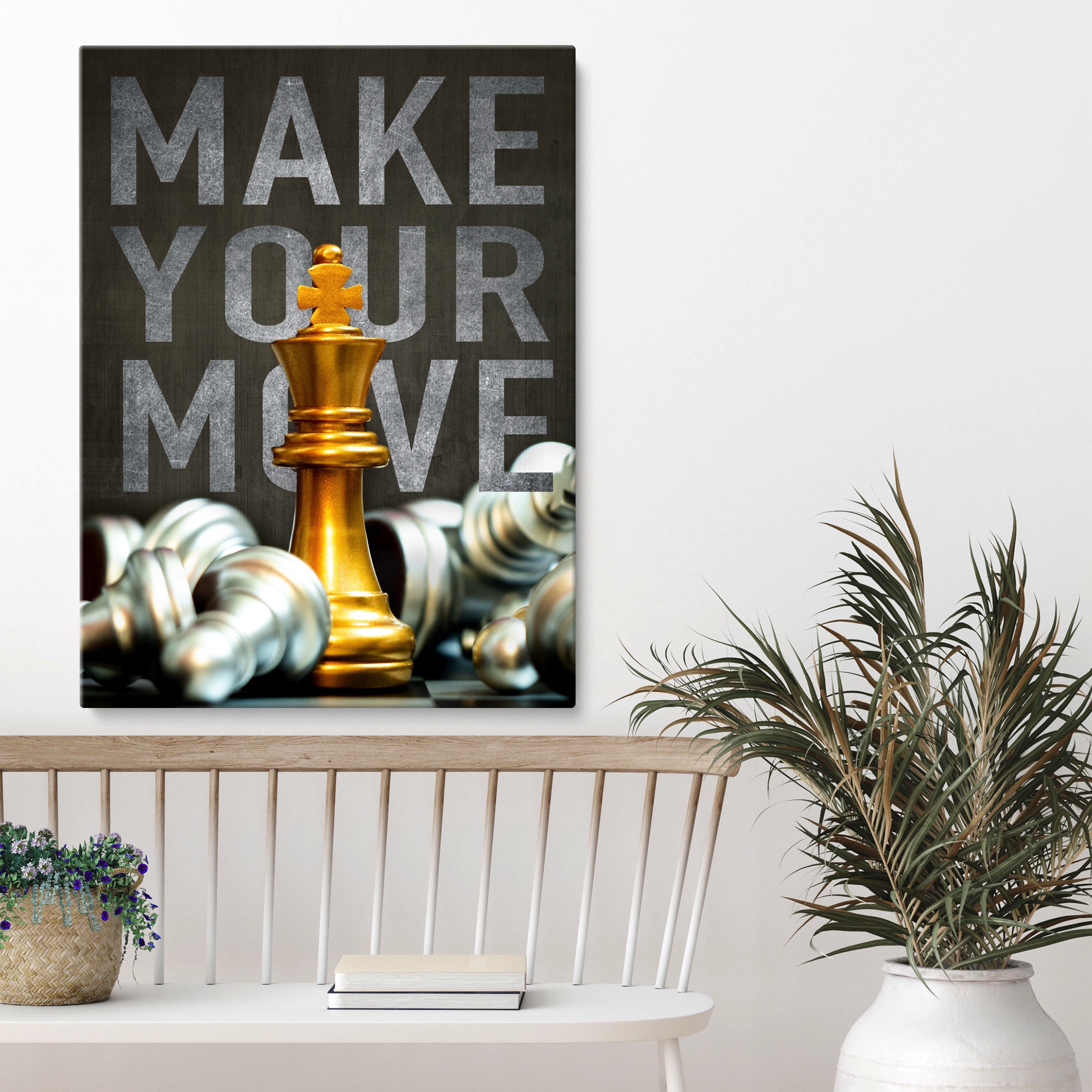 Chess King Gold Piece, Chess King Motivational Quote, Make Your Move ...