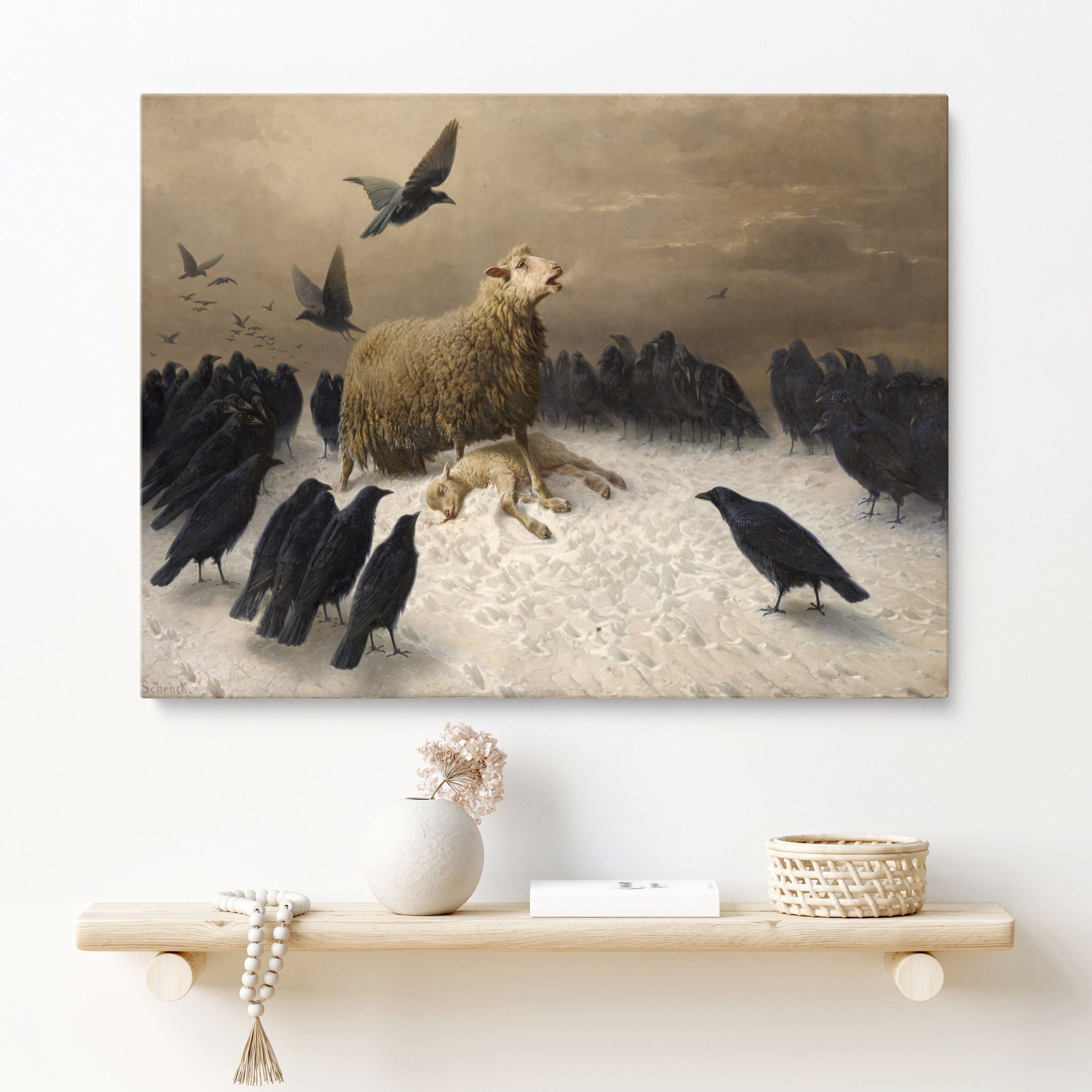 Anguish Sheep and Crows August Friedrich Schenck Famous - Etsy