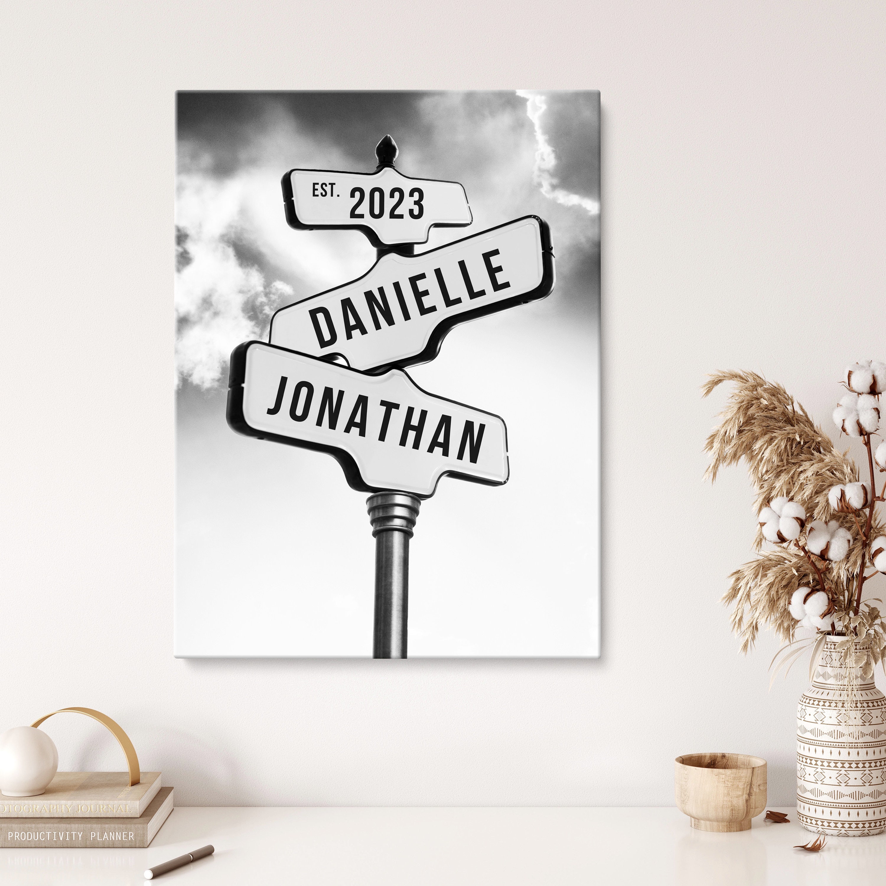 Custom Engagement Gift for Couple, Personalized Street Sign Print ...
