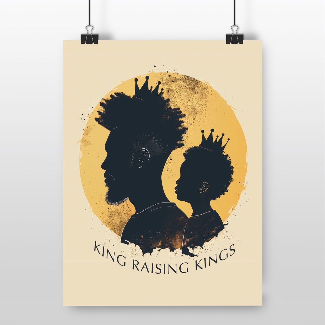 King Raising Kings Father Son Print, African Art Canvas, African ...