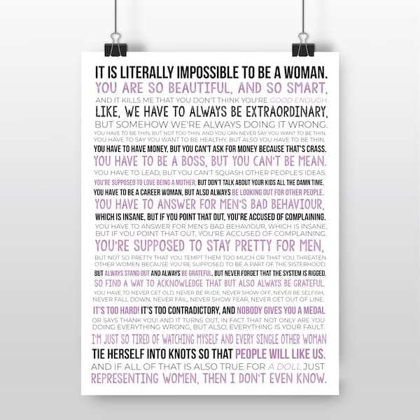 Barbie Monologue Poster - Etsy Israel