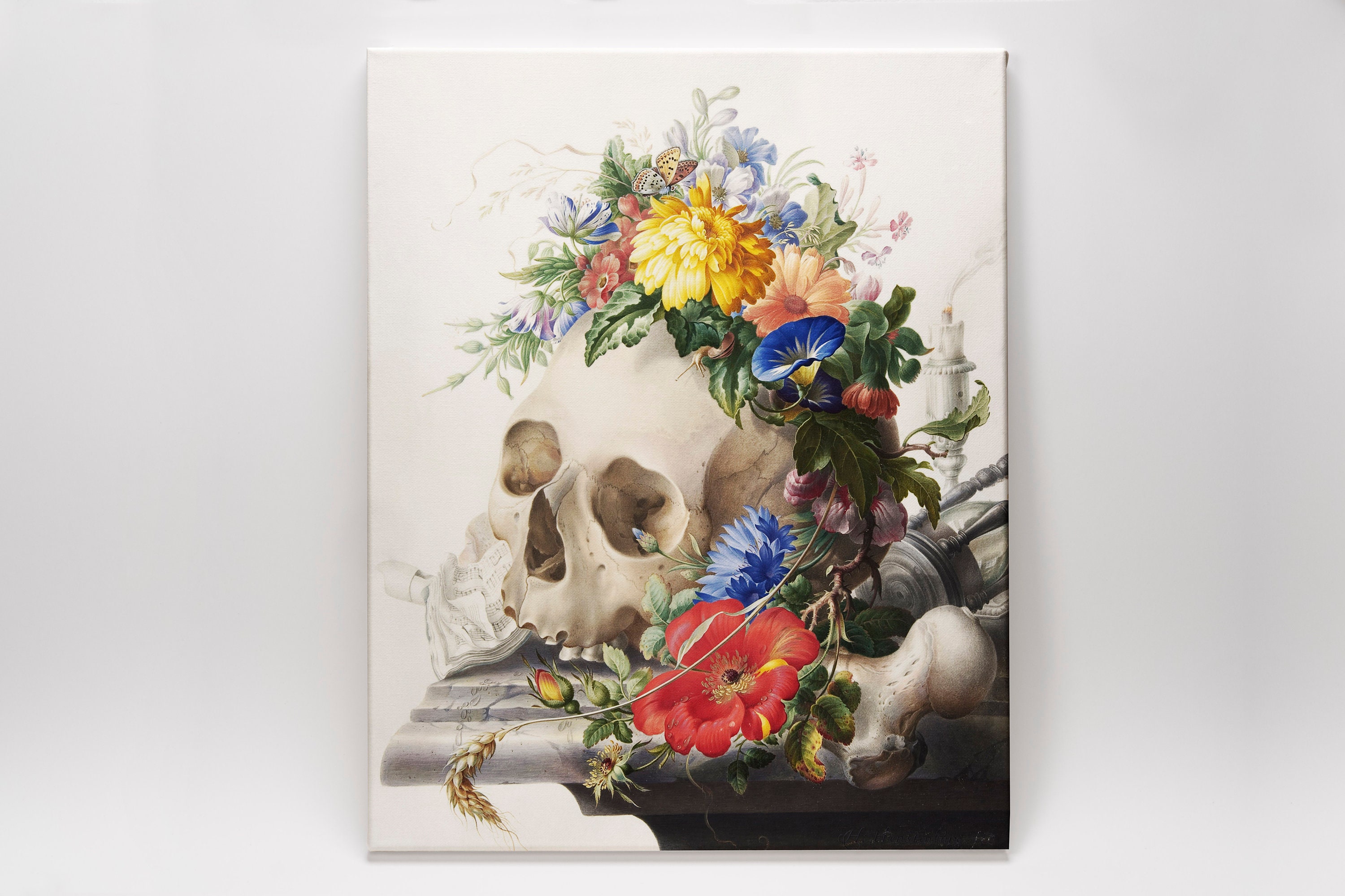Vanitas Still Life Painting by Herman Henstenburgh Printed on Canvas ...