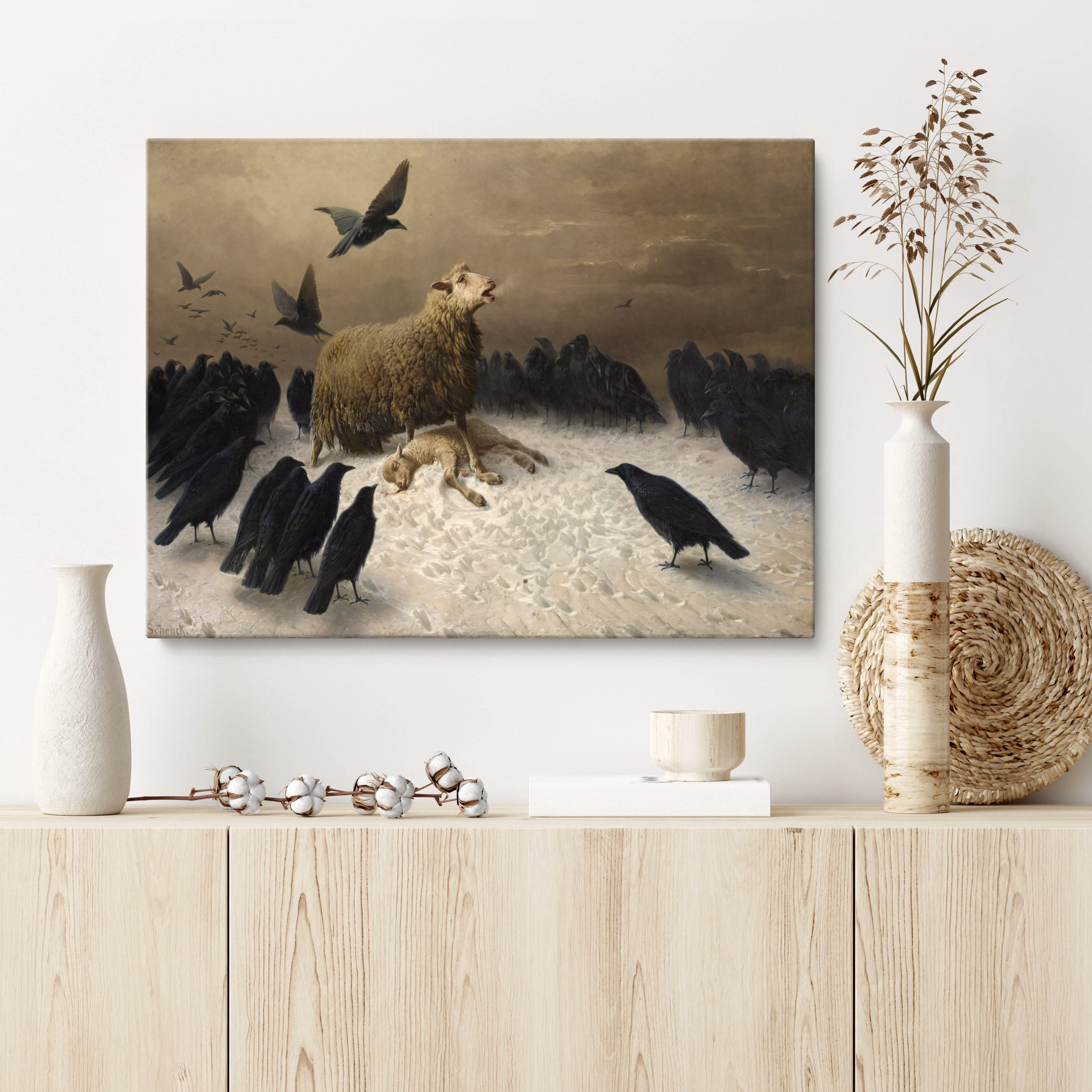 Anguish Sheep and Crows August Friedrich Schenck Famous - Etsy