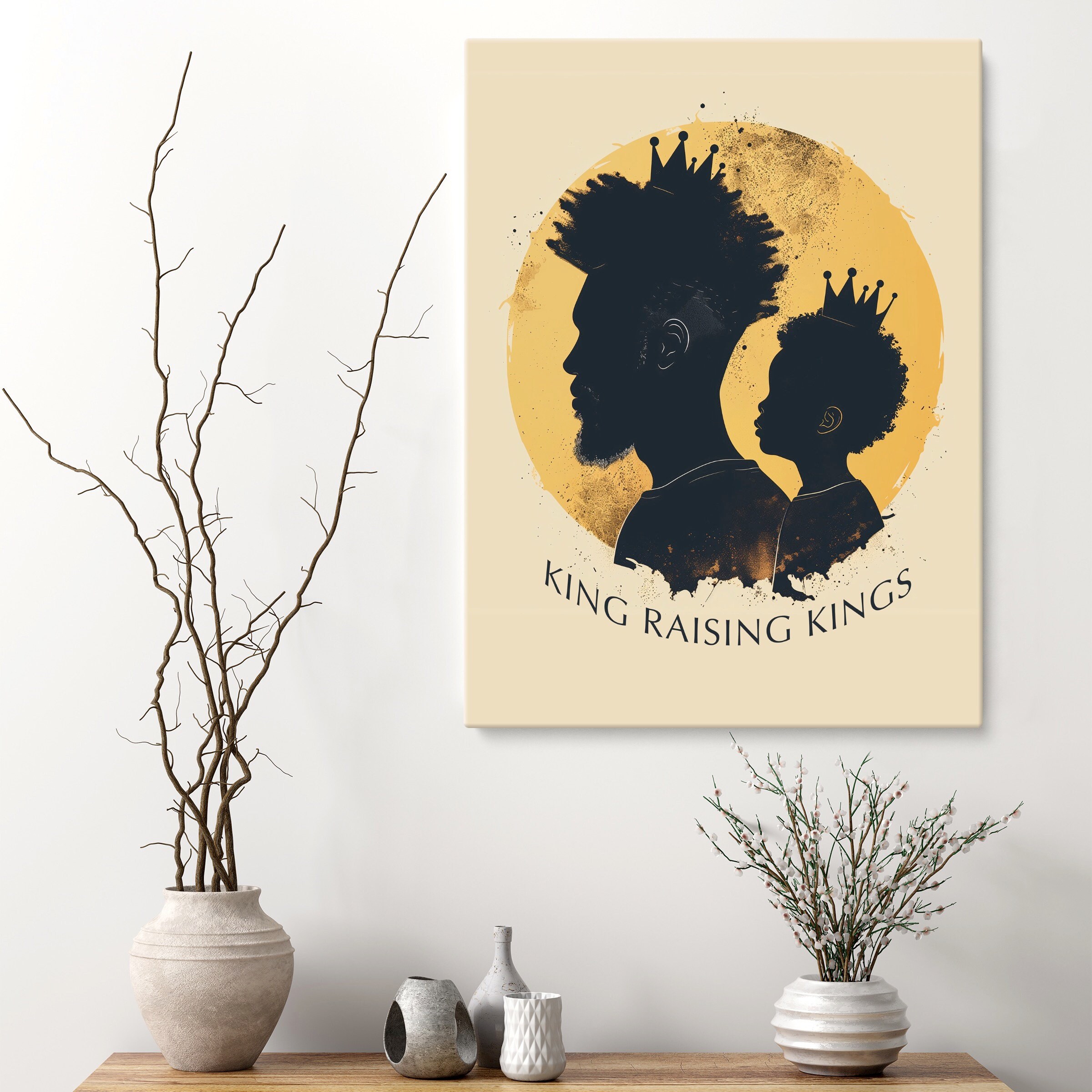 King Raising Kings Father Son Print, African Art Canvas, African ...