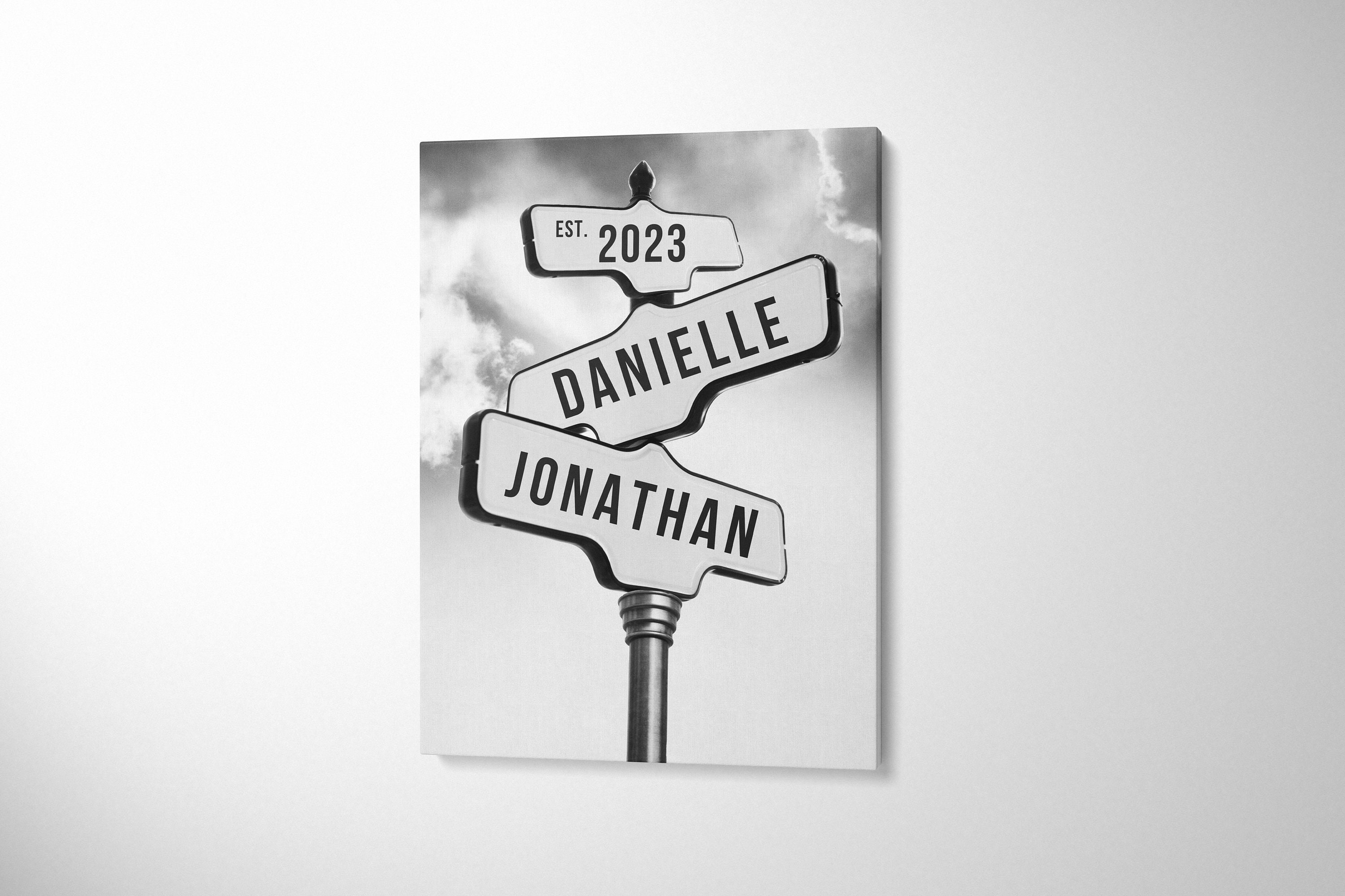 Custom Engagement Gift for Couple, Personalized Street Sign Print ...