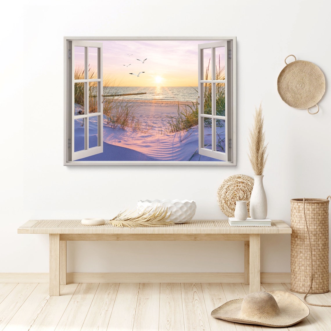 Sand Dune Beach Window View, Window Frame Style Modern, Beach House ...