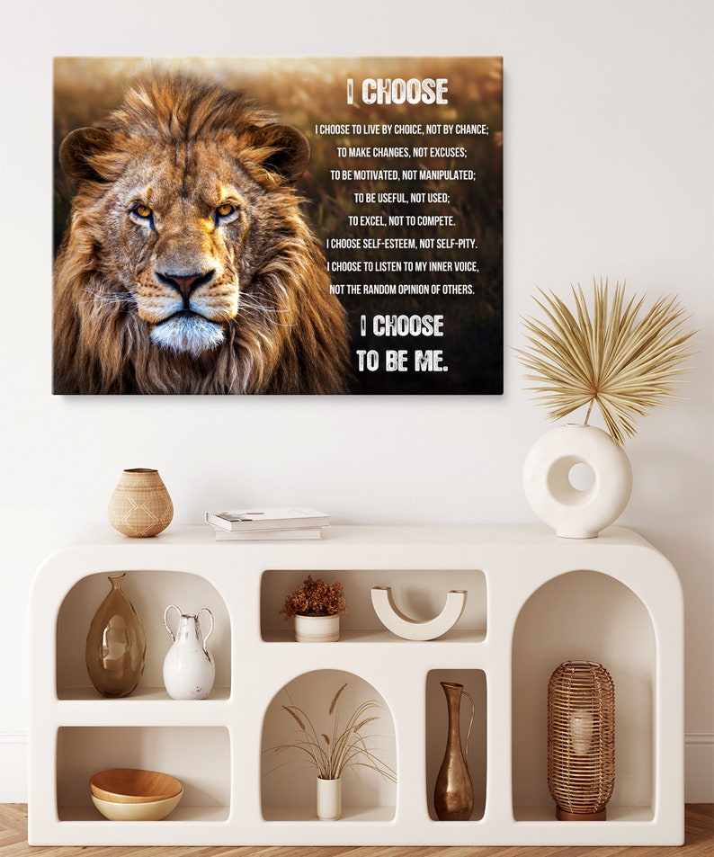 Lion Motivational Print, I Choose to Be Me Quotes, Lion Motivational ...