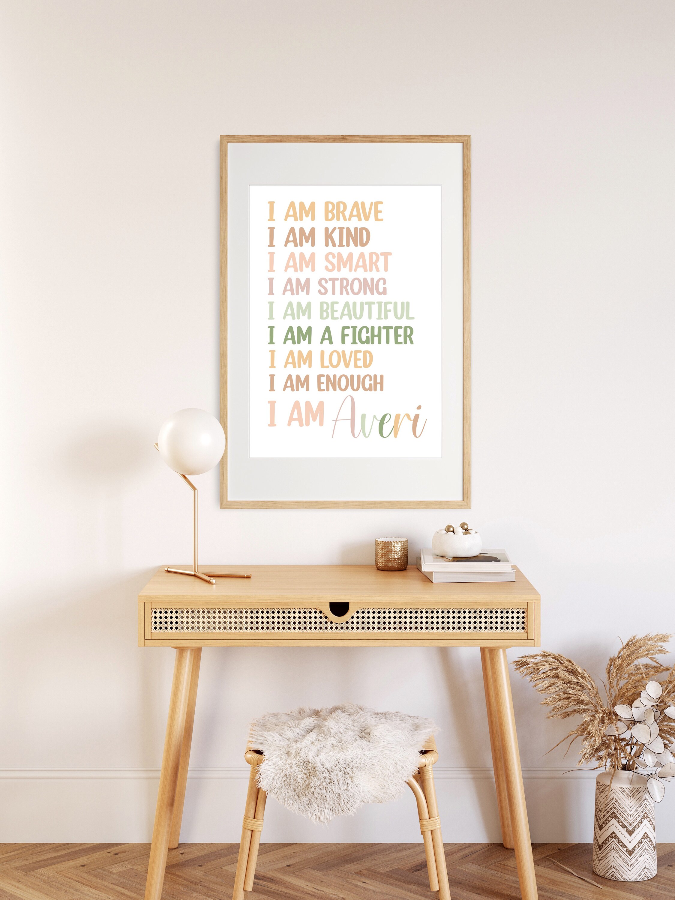 Custom Positive Affirmations for Girl, Personalized Affirmations Wall ...