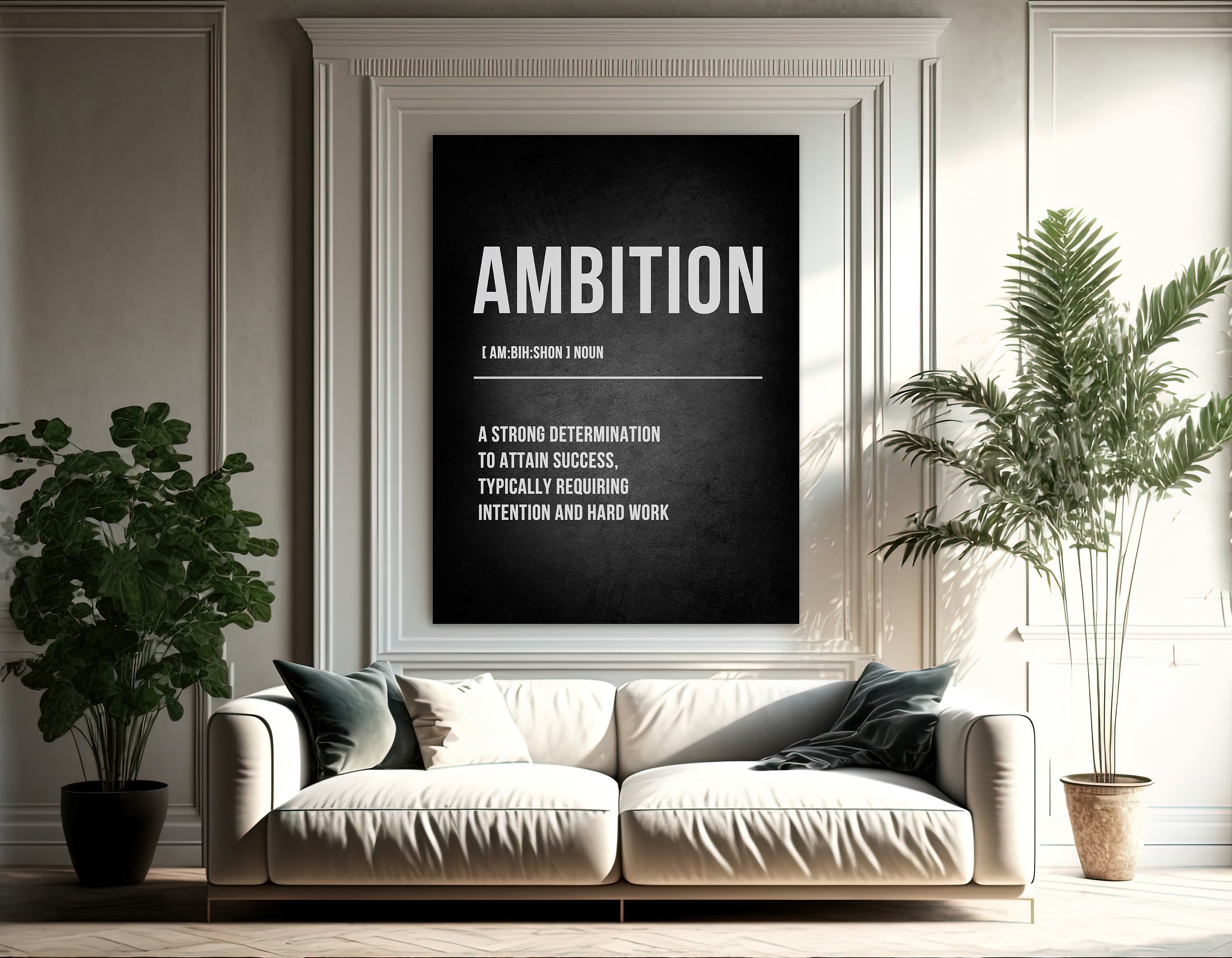 Ambition Definition Print, Gift for Him, Motivational Ambitious Sign ...