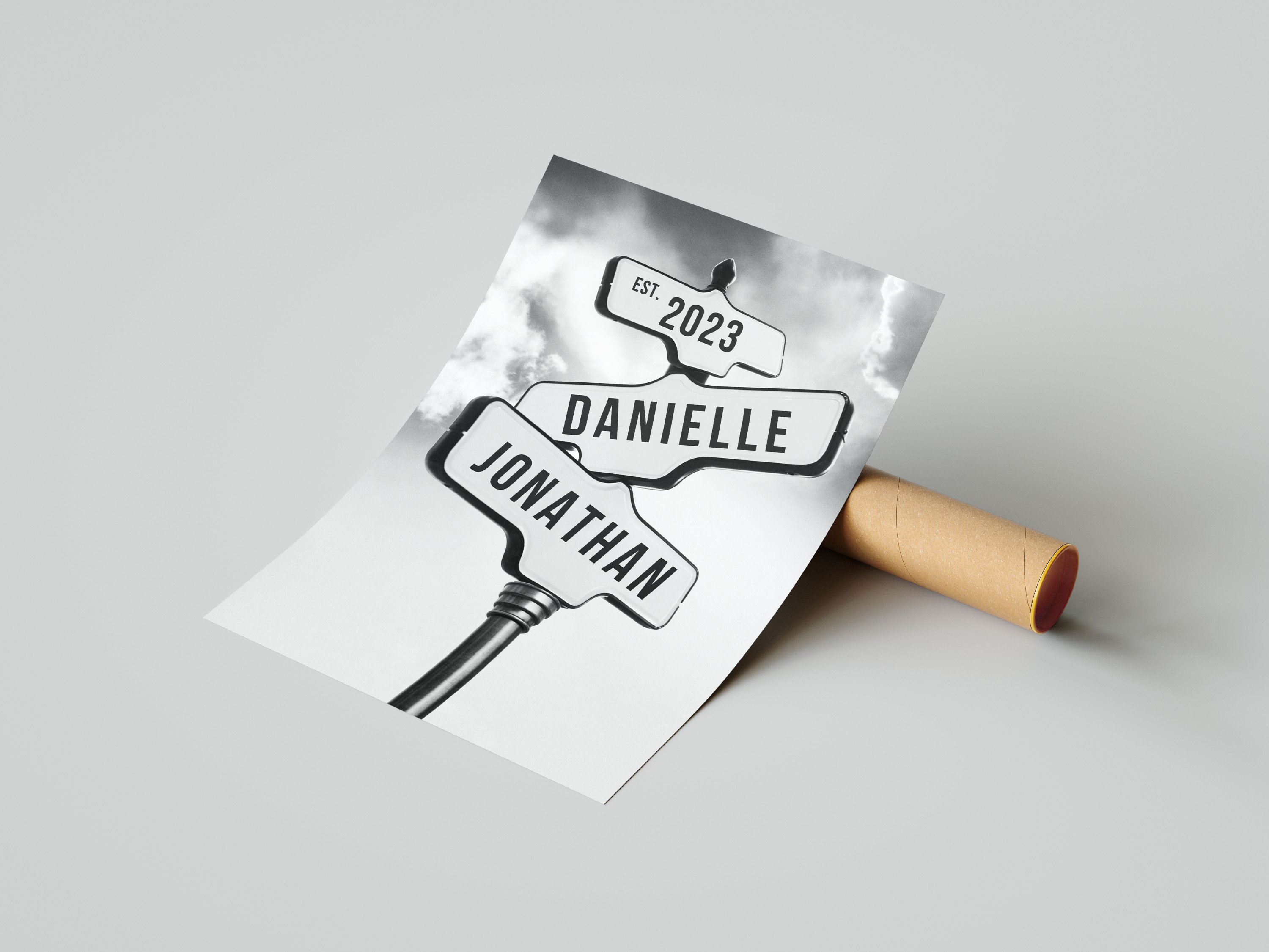 Custom Engagement Gift for Couple, Personalized Street Sign Print ...