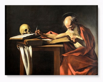 Saint Jerome Writing Caravaggio Print Reproduction Wall Art - Etsy