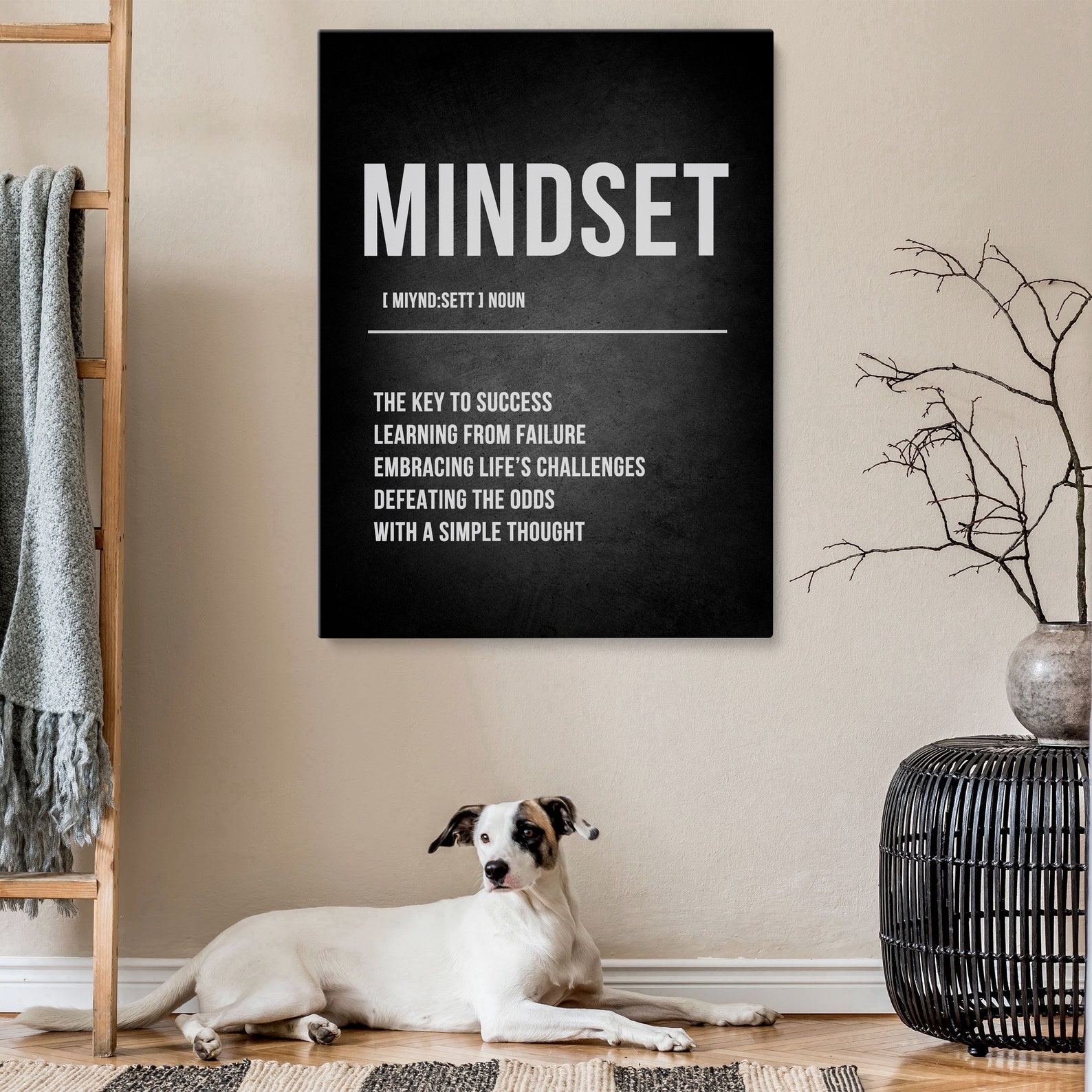 Mindset Definition Print, Gift for Him, Mindset Noun, Motivational ...