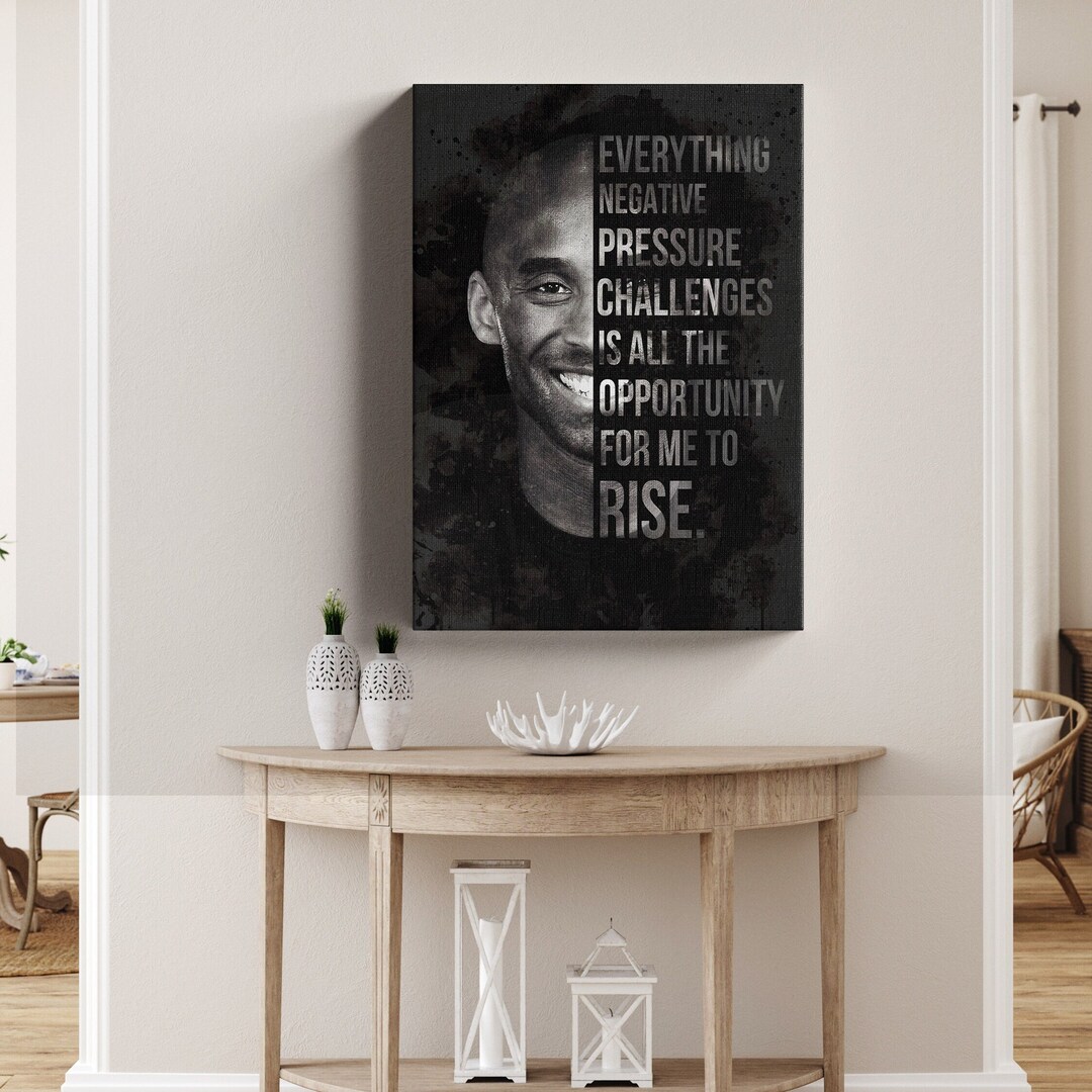 Kobe Bryant Basketball, Quote, Motivational Canvas Art, Museum Quality ...