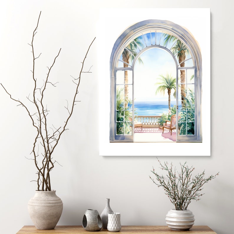Beach Window Print, Beach House Decor Poster, Look From the Window ...
